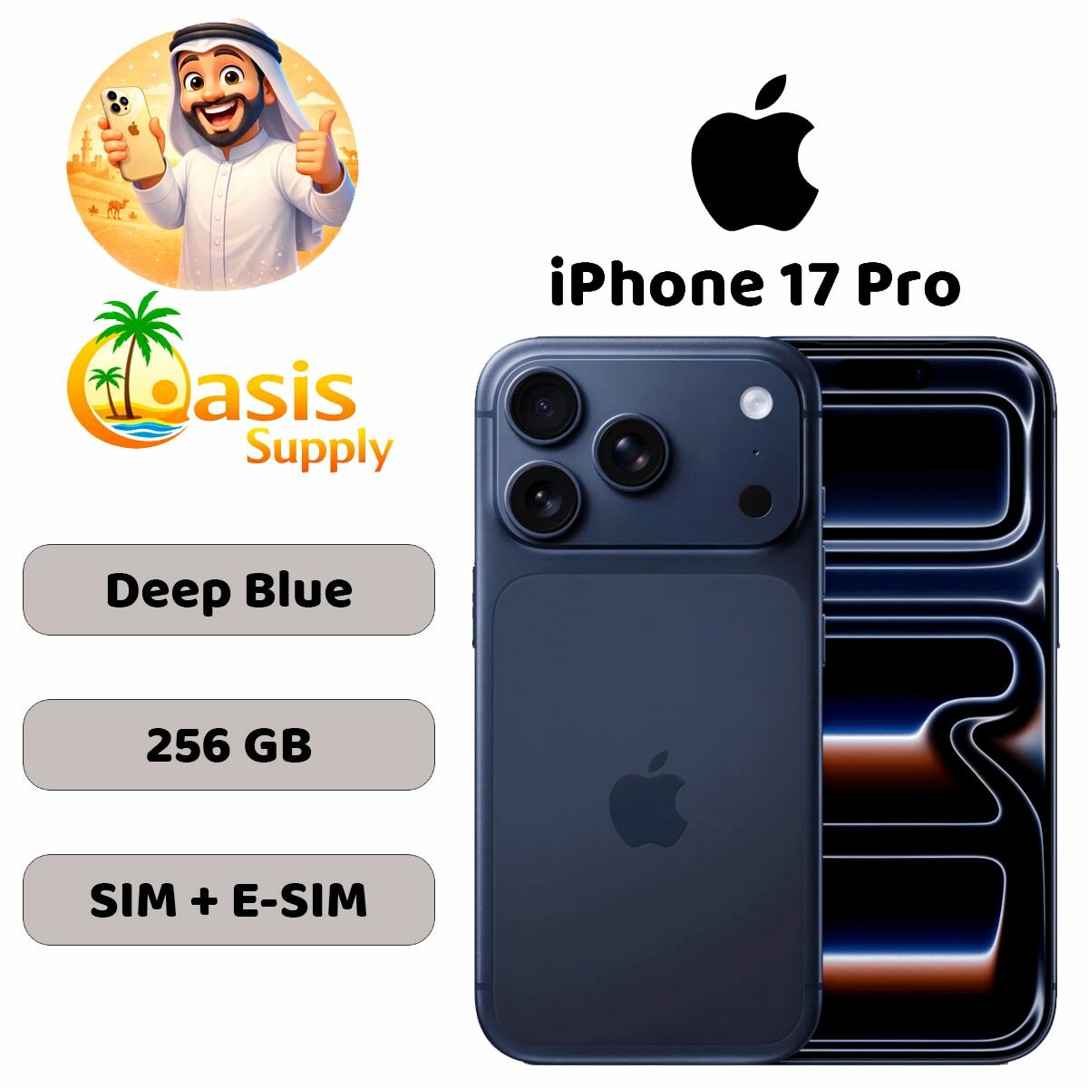 Смартфон Apple iPhone 17 Pro, 256 GB, Sim+Esim, синий