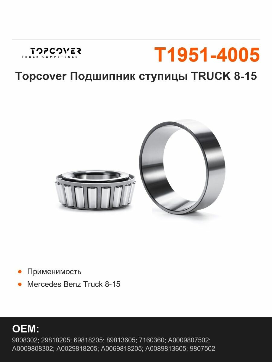 Topcover Подшипник ступицы TRUCK 8-15
