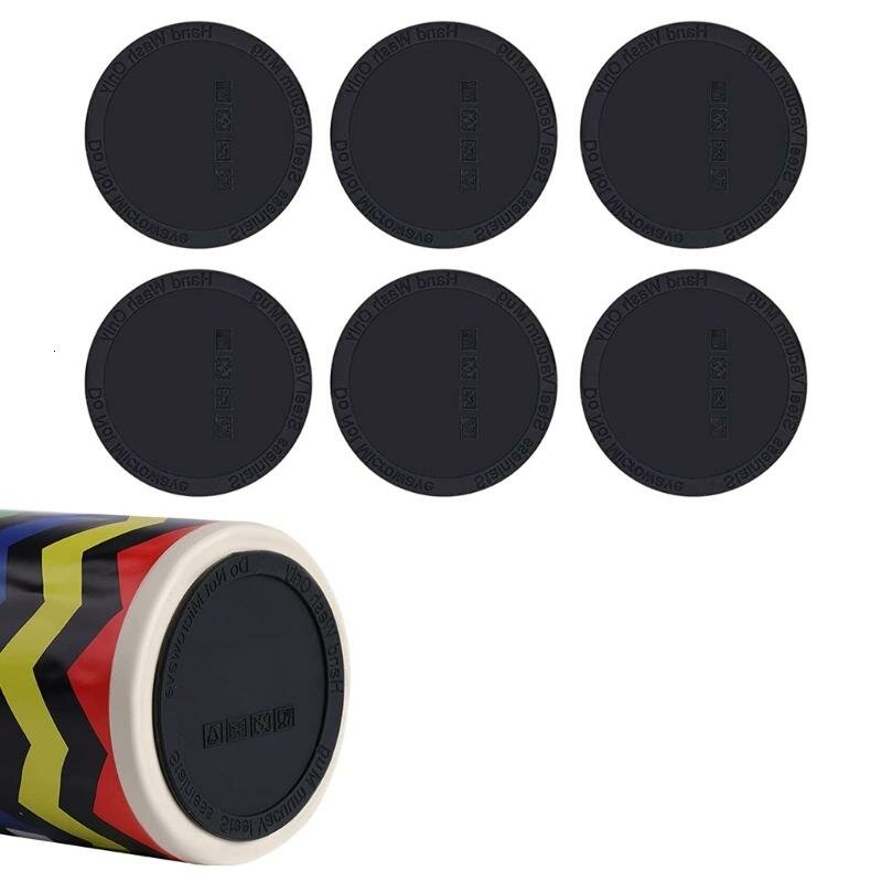 Антискользящие силиконовые коврики для стаканов (6 шт.), 58mm