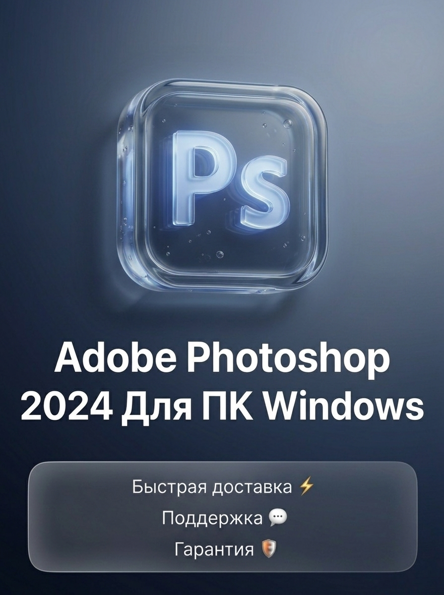 Adobe Photoshop 2024 для ПК Windows, бессрочная лицензия на 1 рабочее место