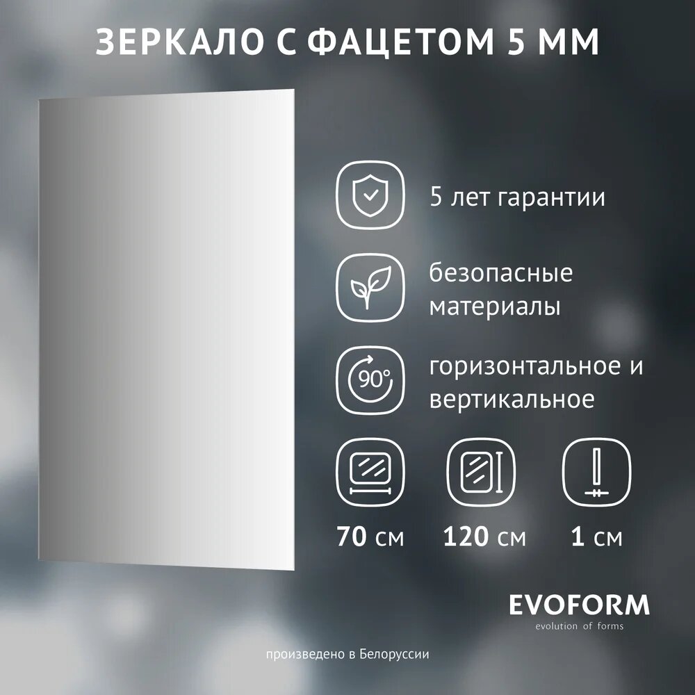 Зеркало Evoform Standard BY 0241 70х120 70 см, зеркало настенное в ванную