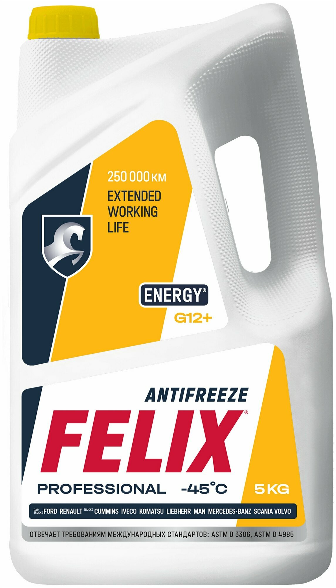 Антифриз FELIX ТС-40 Energy -45C желтый 5кг