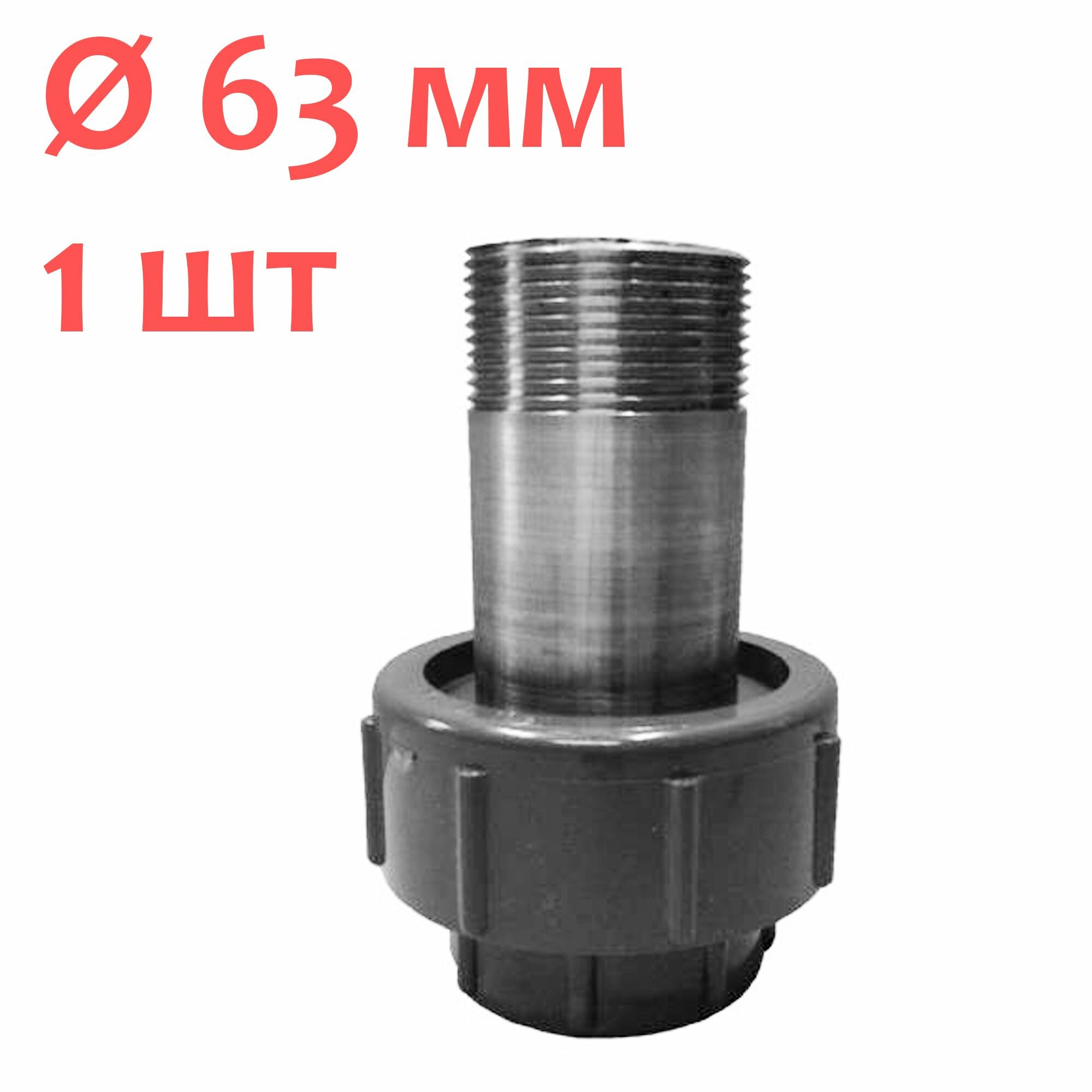 ERA муфта разборная с нерж. вставкой, d63мм НР 2", AISI-304