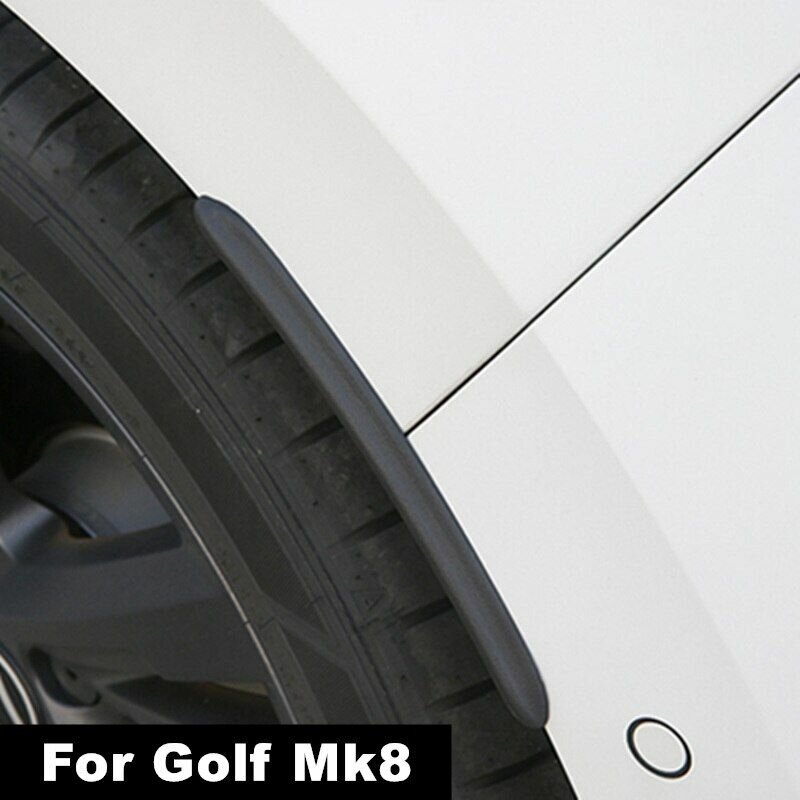 Накладки на бампер VW Golf 8 2020-2022, комплект 4 шт, передние и задние защитные накладки (брови и губы), на клей