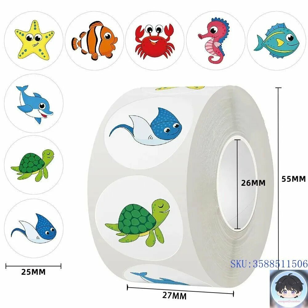 Наклейки, листов: 500