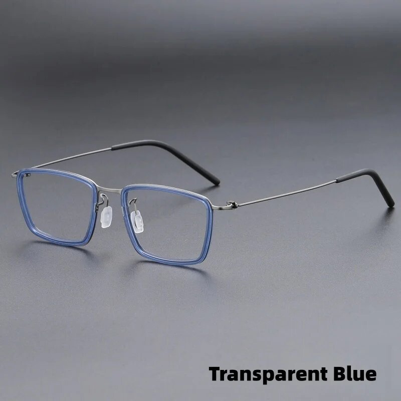 Мужская титановая оправа для очков L9853 Transparent Blue, Голубой