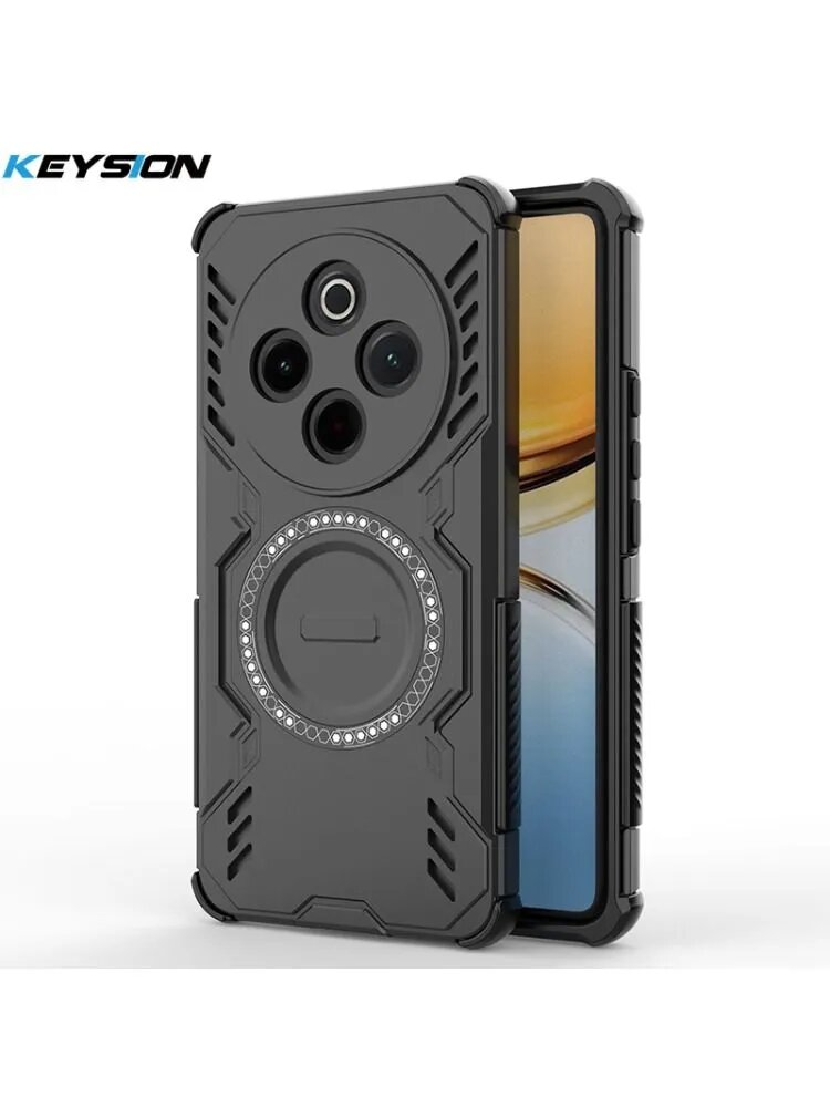 Чехол KEYSION с перфорацией для охлаждения (силикон+поликарбонат) магнитный для VIVO iQOO Z10 5G, противоударная защита