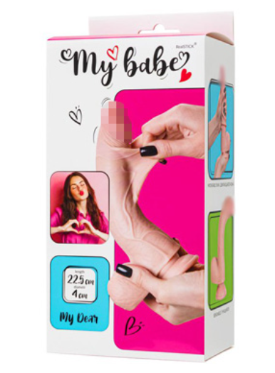 78520 Реалистичный фаллоимитатор My Babe My Dear, TPE, телесный, 22,5 см. Фаллоимитатор с подвижной кожей на присоске