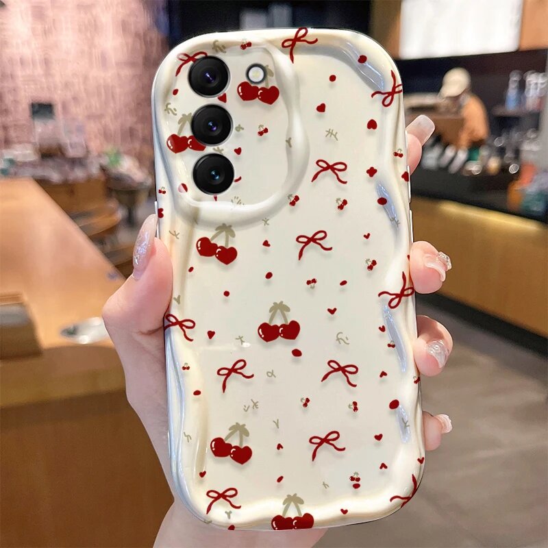 Чехол Flower Cherry для Samsung Galaxy A53 A54 A55 A56 A34 A35 A36 Галактика А55 5Г, White-YYDSN6094