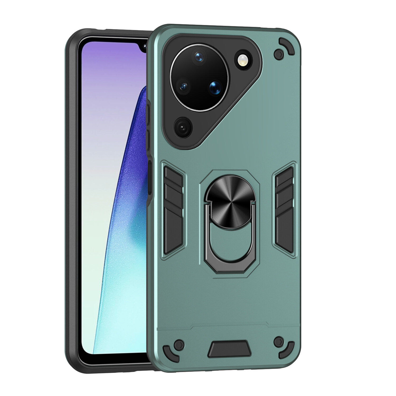 Чехол для Huawei Pura 90 / Хуавей Пура 90, soft touch, чехол-кардиомонитор, поликарбонат (PC), защита камеры, ударопрочный, встроенная подставка, усиленные углы, soft touch, Huawei, Huawei Pura 90, green,