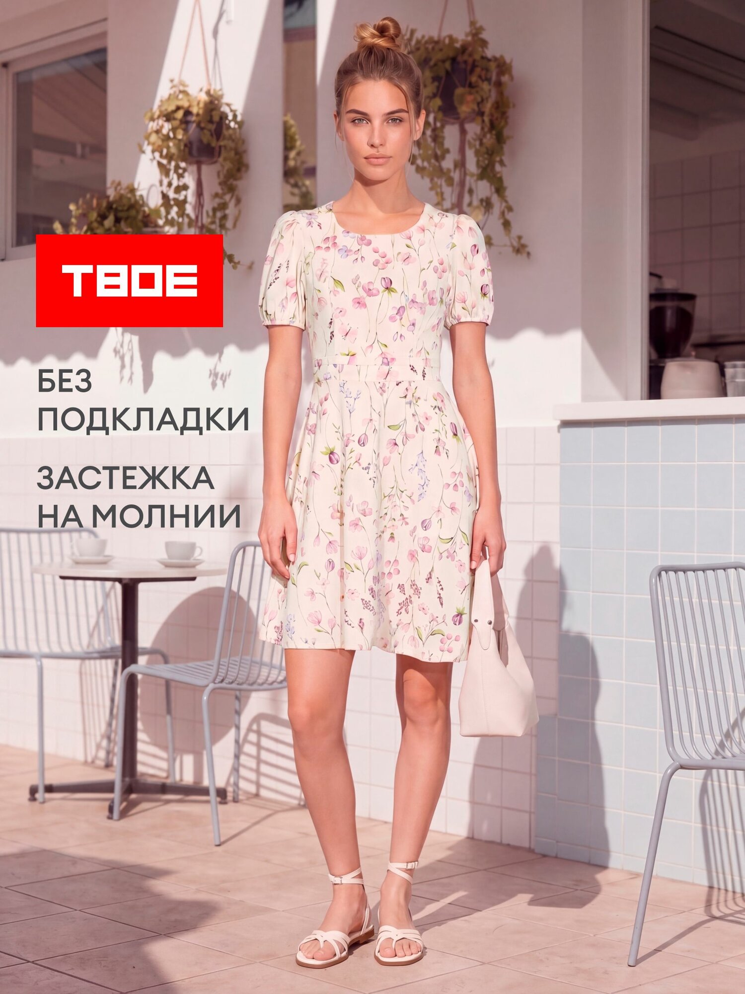Платье ТВОЕ Весна-лето 2026, размер M, розовый