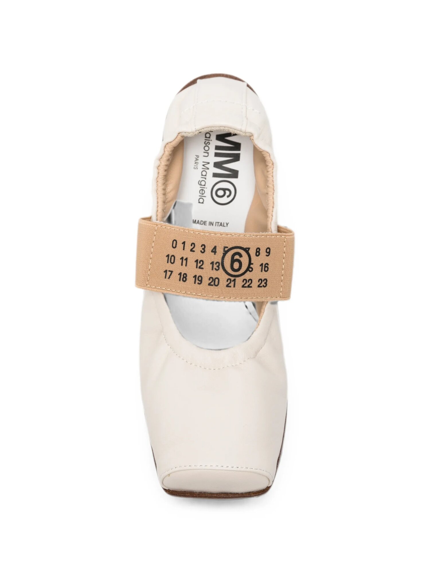 Балетки MM6 Logo-print elasticated-strap ballet flats, размер 35, , разноцветный — фото 1