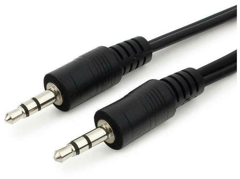 Кабель соединительный Aux mini jack 3.5 mm (M) - mini jack 3.5 mm (M), стерео, аудио, черный, 1 м
