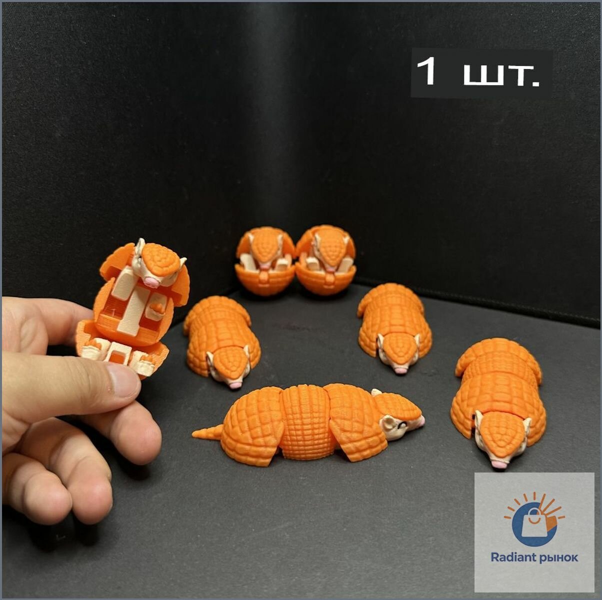 1 часть многоцветной подвижной модели панголина с 3D-принтом длиной 9 см-пластиковая статуэтка животного, подходящая для подарков на Рождество и День благодарения.