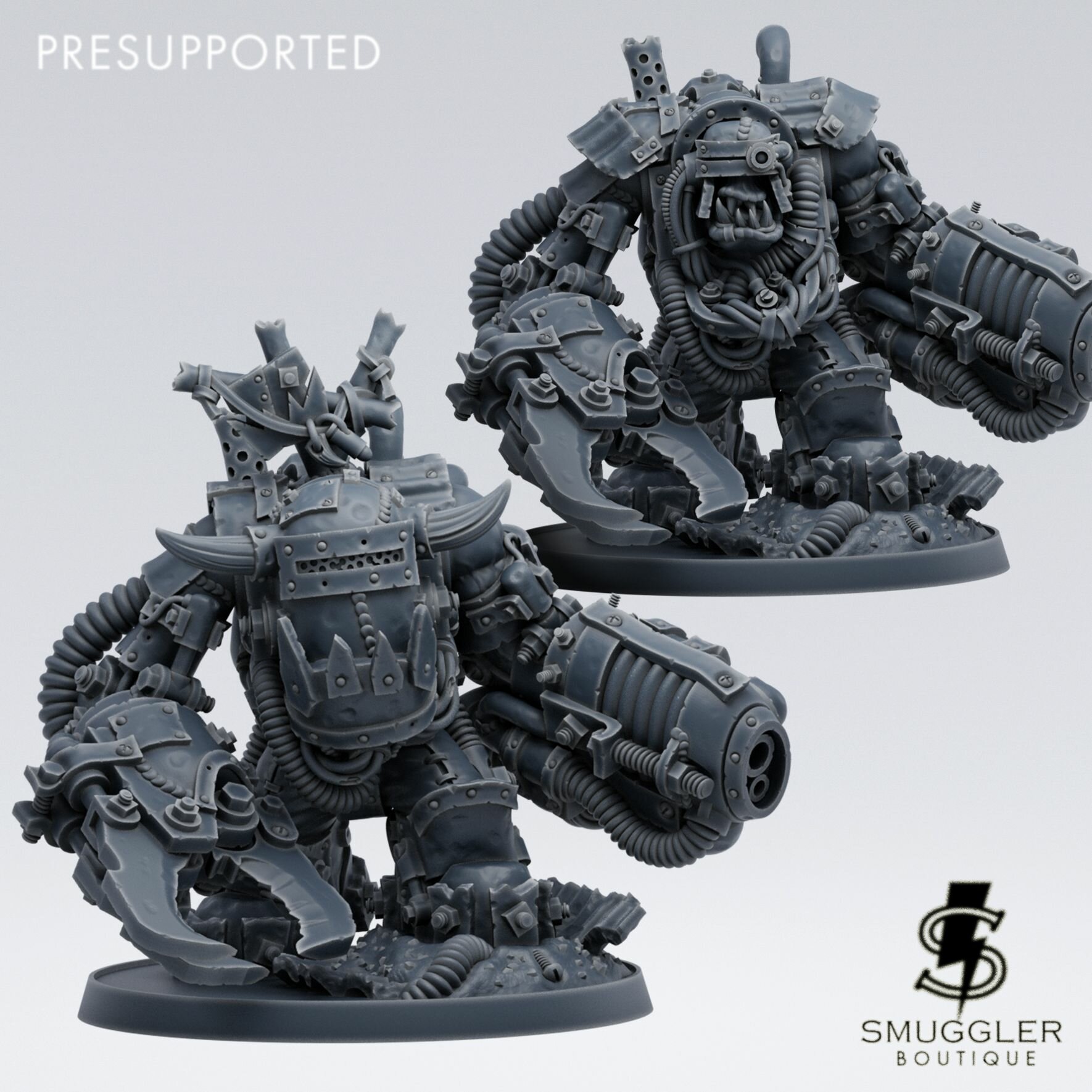Ragegutta Mega Armor - меганоб (варбосс) миниатюра для настольной игры Warhammer и др.