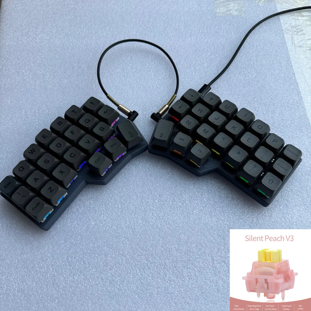 Corne V4 Проводная Раздельная Клавиатура С Горячей Заменой Rgb Эргономичная Клавиатура