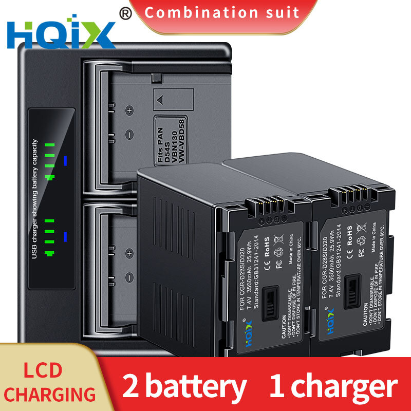 HQIX для Panasoinc NV-GS5 GS7 GS1 GS3 GS4 PV-DV151 DV201 DV102 DV103 DV121 DV200 камера CGR-D28S Двойное зарядное устройство Аккумулятор