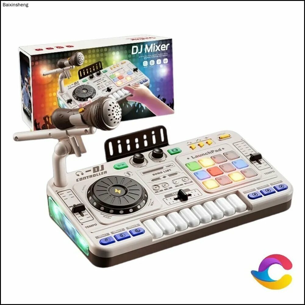 Детский DJ-контроллер для 3-8 лет безопасные материалы, яркий дизайн, простое управление
