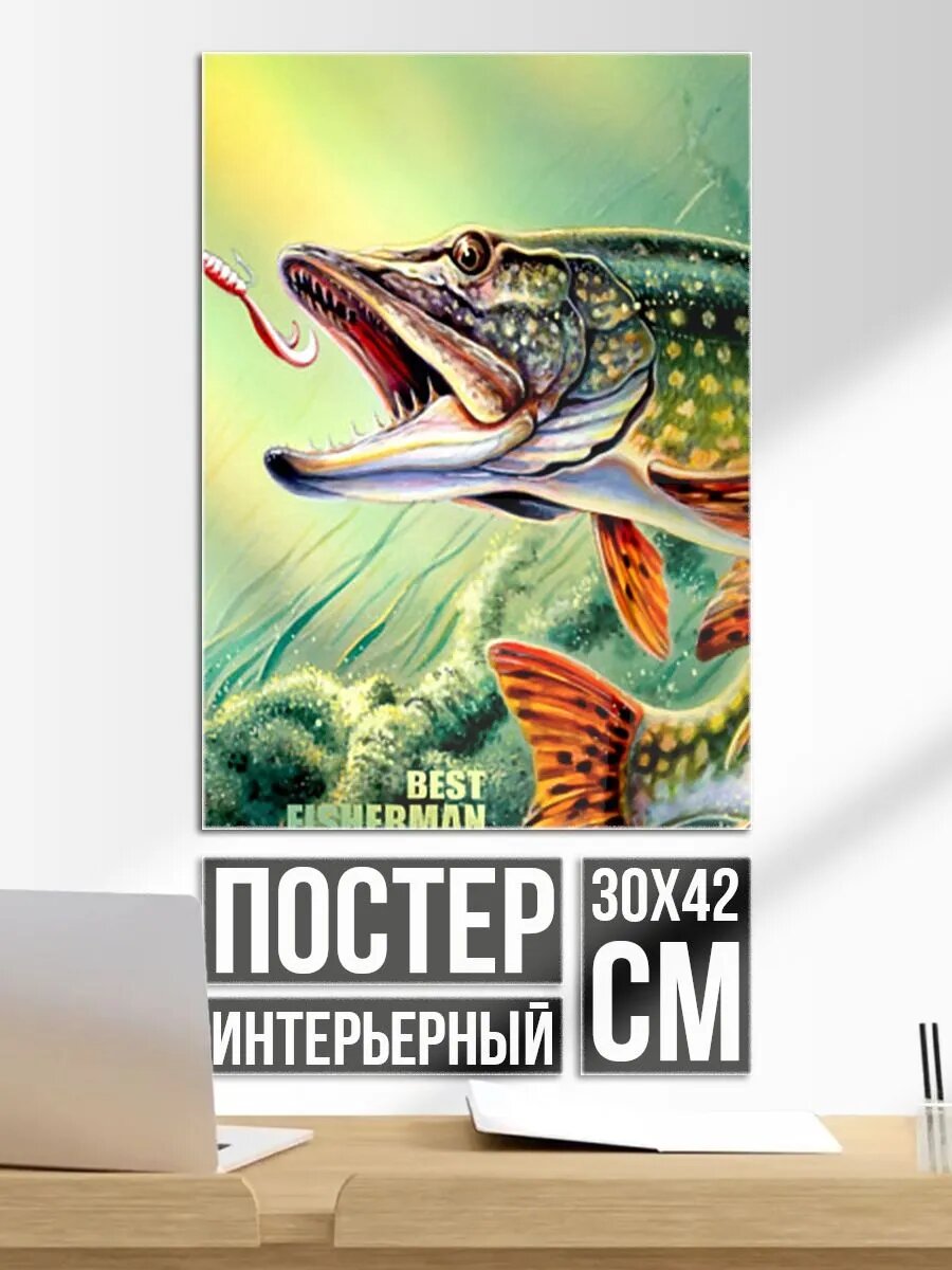 Постер на стену Лучший рыбак - щука