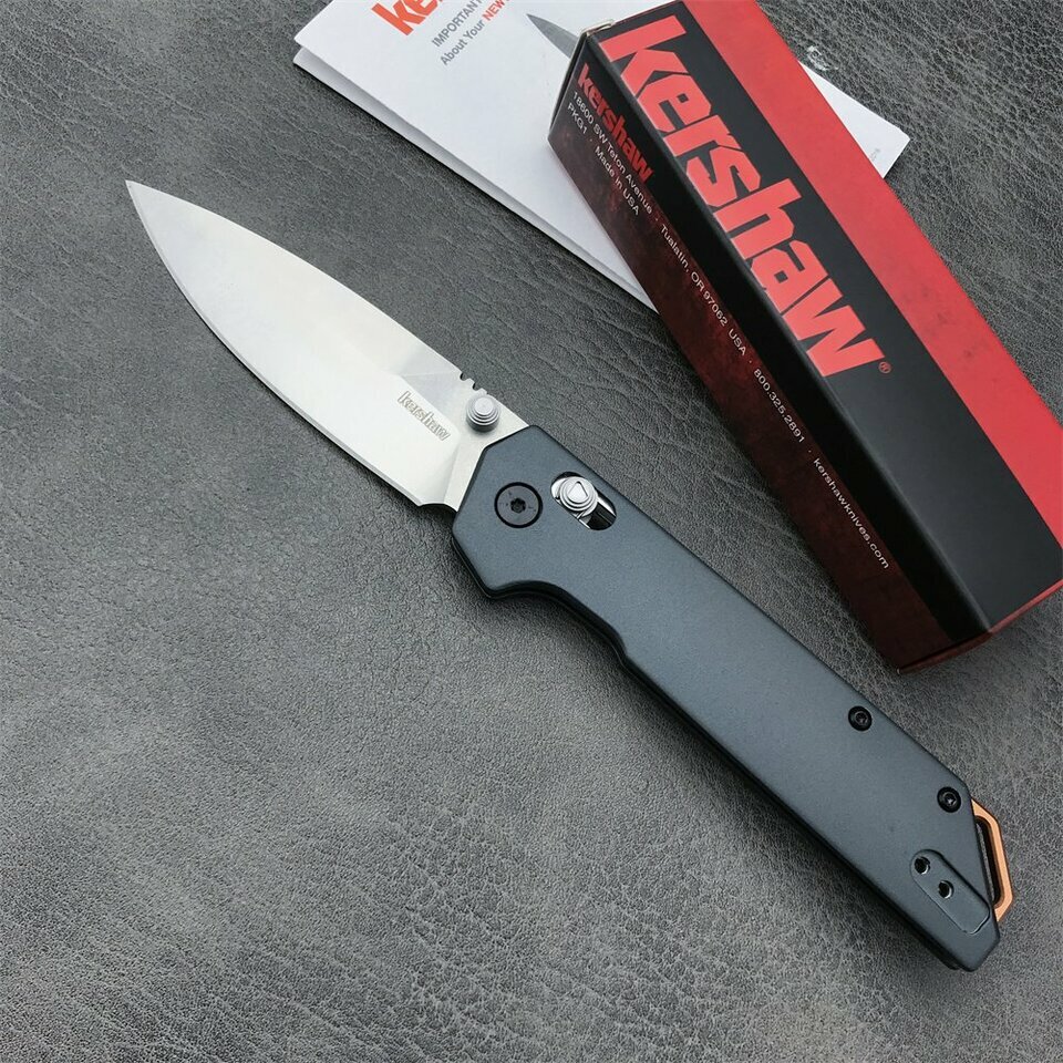 Складной нож Kershaw 2038 KVT Bearings с лезвием из стали D2, рукоятью из алюминиевого сплава, системой DuraLock, удобный тактический карманный нож для активного отдыха.