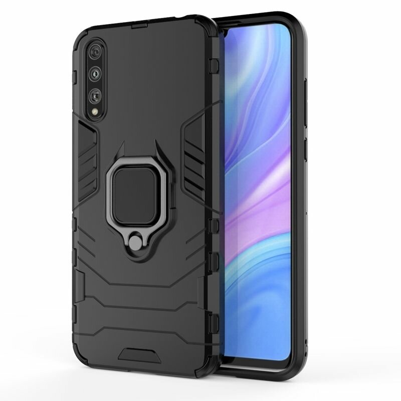 Чехол для Huawei Y8P / Хуавей У8р противоударный, с автодержателем и с кольцом подставкой автомобильный держатель ударопрочный кольцо-подставка