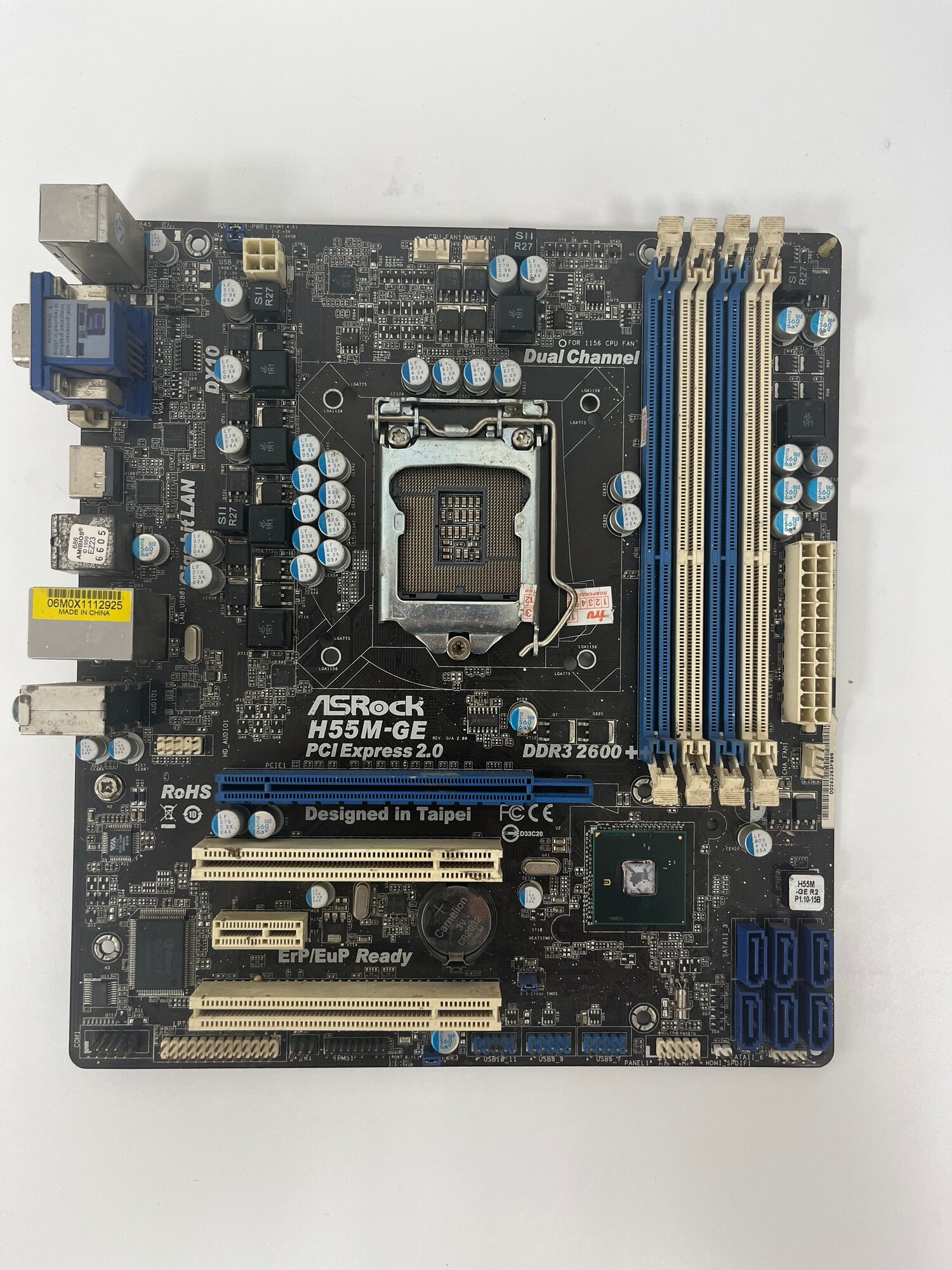 Материнская плата ASRock H55M-GE, чипсет Intel H55, сокет LGA1156