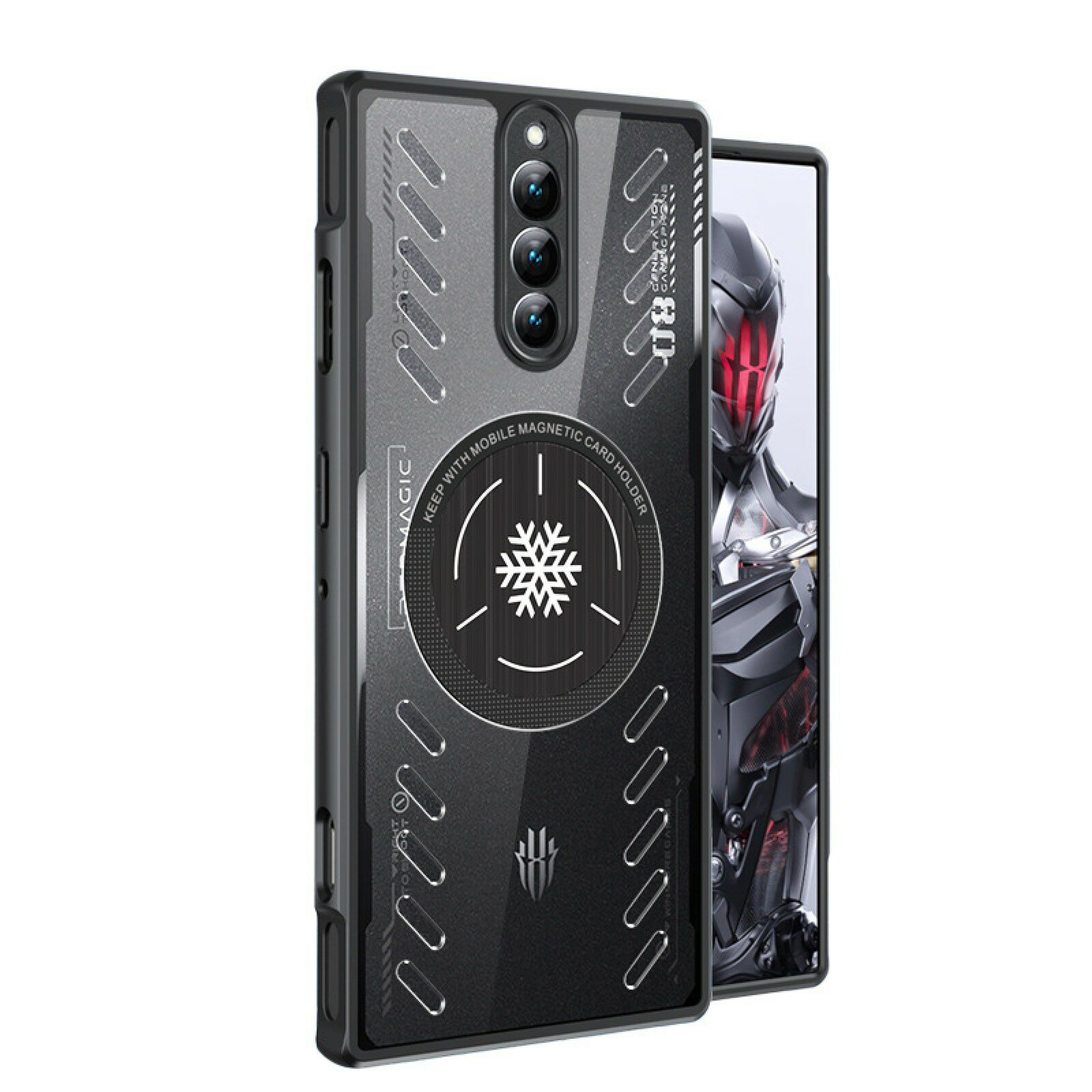 Задняя панель-чехол MyPads Labbri для ZTE Nubia Red Magic 8S Pro и 8s Pro Plus с усиленной защитой и прозрачной задней стенкой