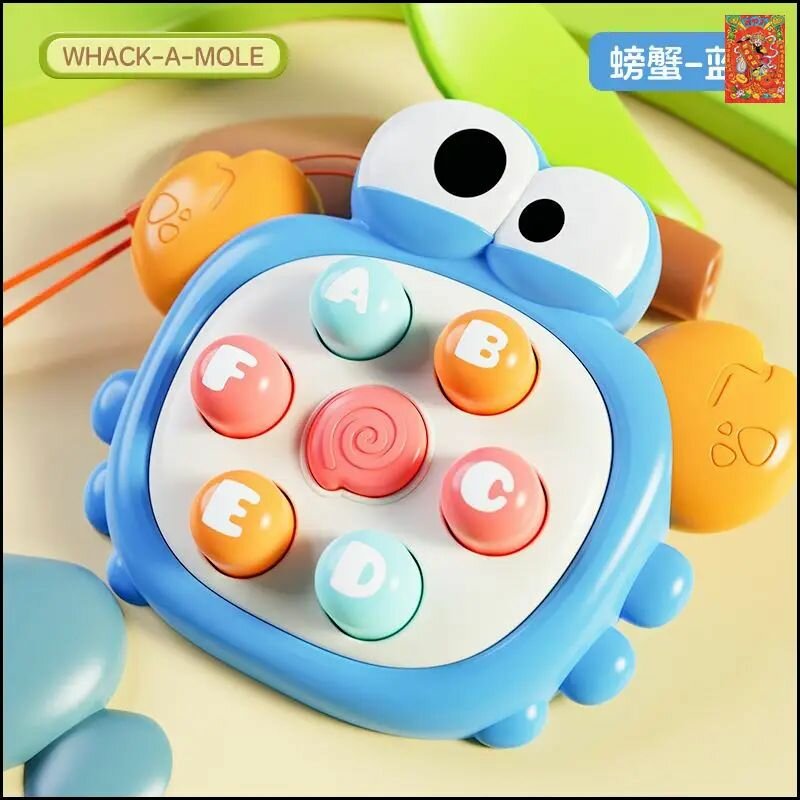 Мини-игра Ударь крота с синим крабом и шнурком, интерактивная игрушка для детей