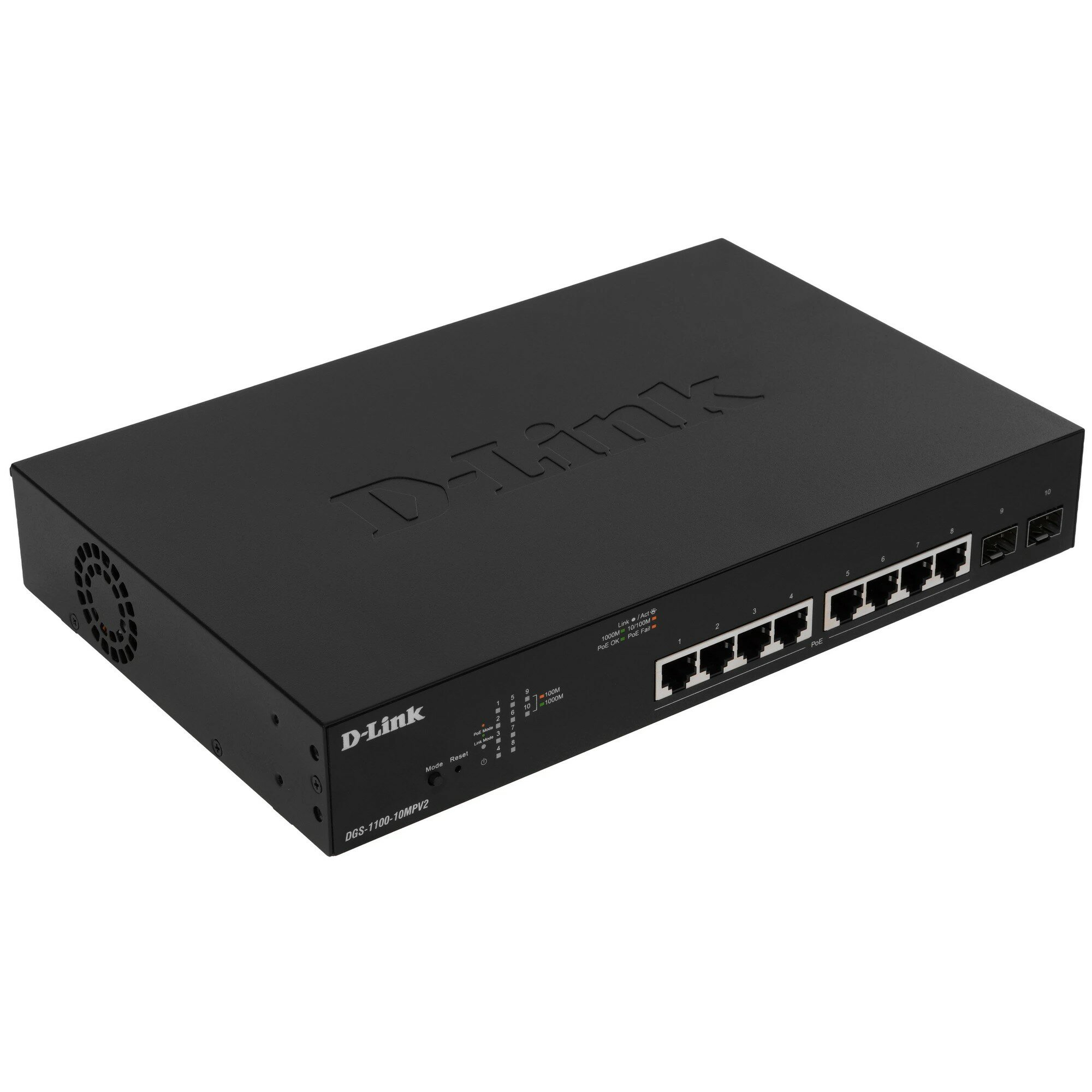 Коммутатор PoE DGS-1100-10MPV2/A2A D-Link Веб-интерфейс 10 портов 1000 Мбит/сек