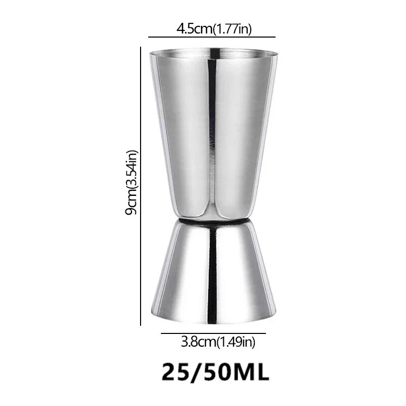 Двойной шейкер из нержавеющей стали 25x50ml silvery