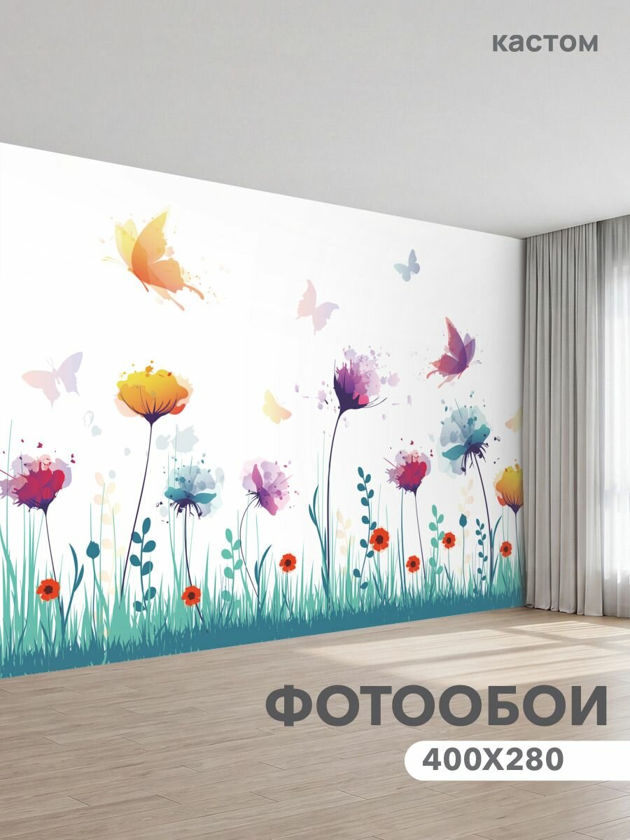 Фотообои на стену флизелиновые 3d Цветы и растения 400х270 см