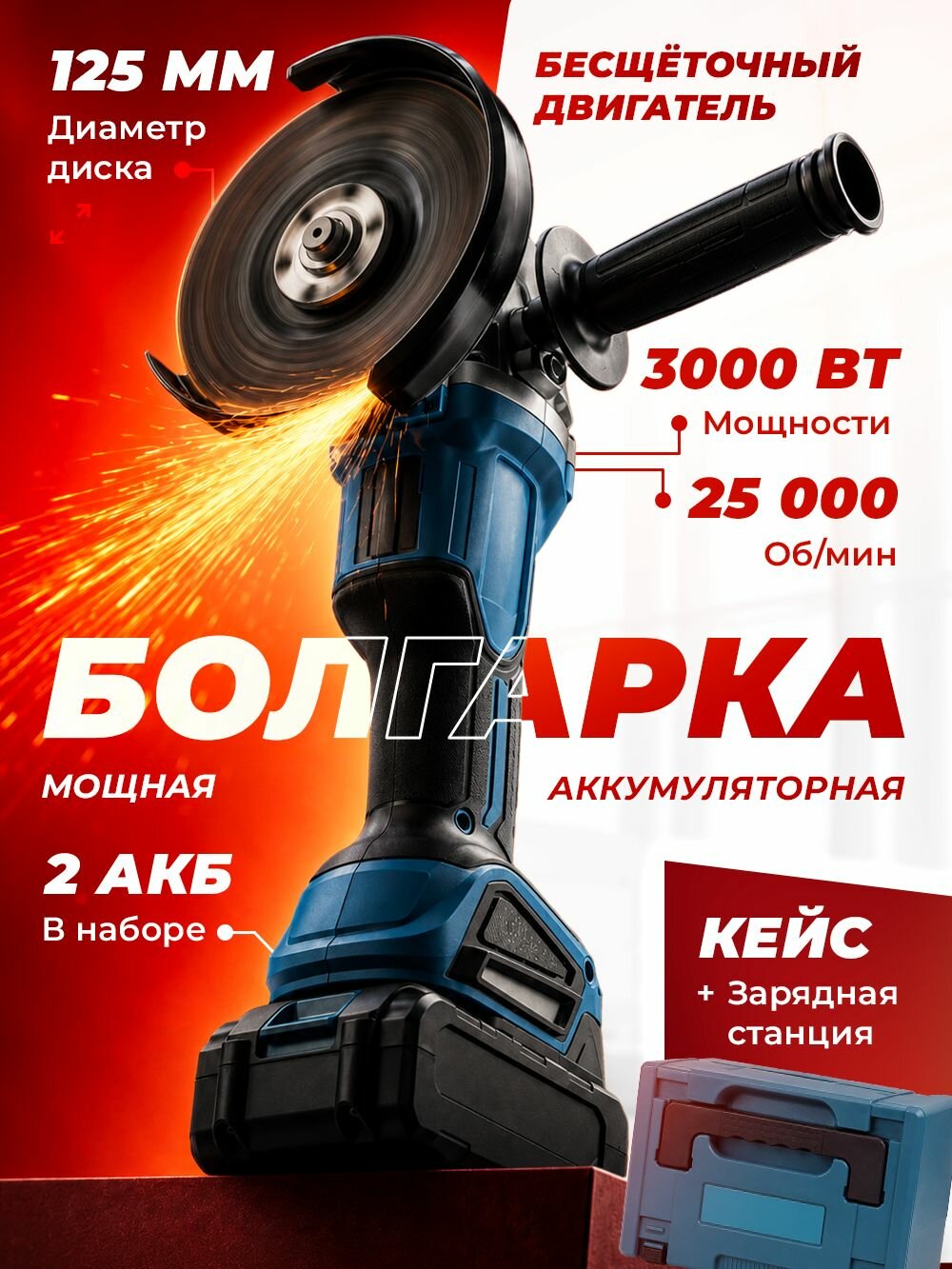 Болгарка 125мм аккумуляторная