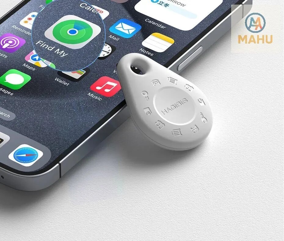 Bluetooth-трекер Hagibis для Apple Find My (только iOS), GPS-трекер для поиска объектов, водонепроницаемый IP64, защита конфиденциальности (белый) Автомобильная наклейка
