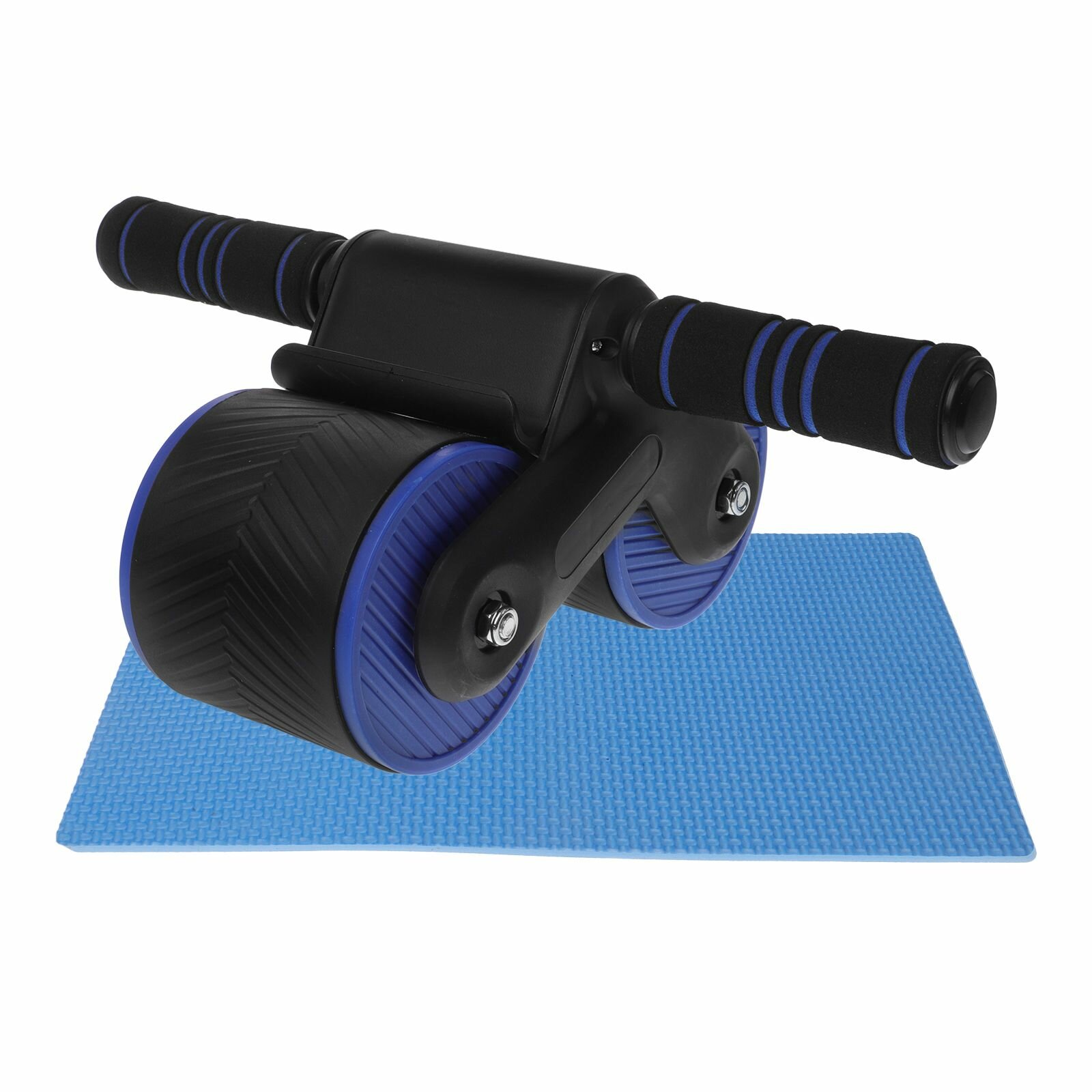 Абdominal roller с автоматическим возвратом и подкладкой из резины и пластика для спортивных упражнений