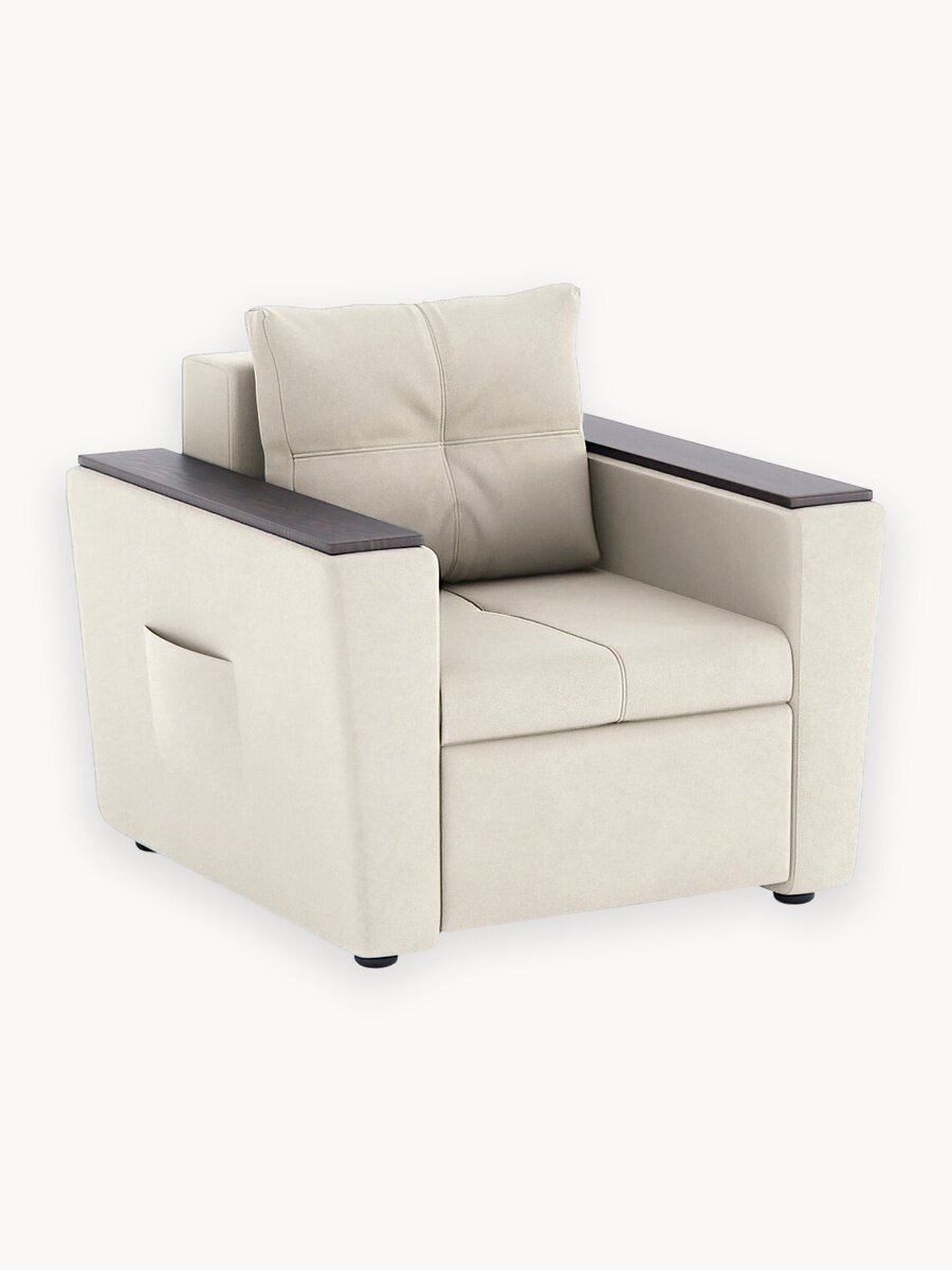 Кресло-кровать DiHall "Майами-Дубай", велюр, с подлокотниками, трансформер, 96 см x 90 см 96х90хВ90 (197х60)