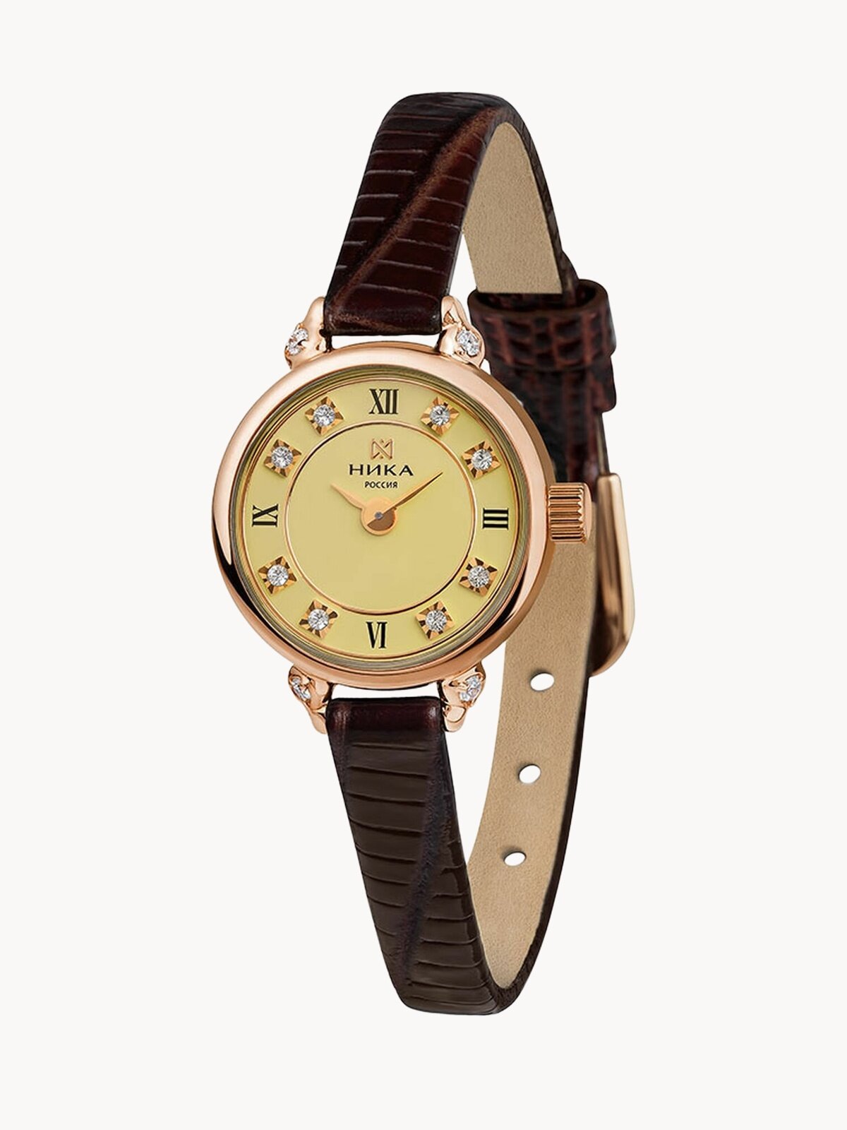 Наручные часы, золото, фианит