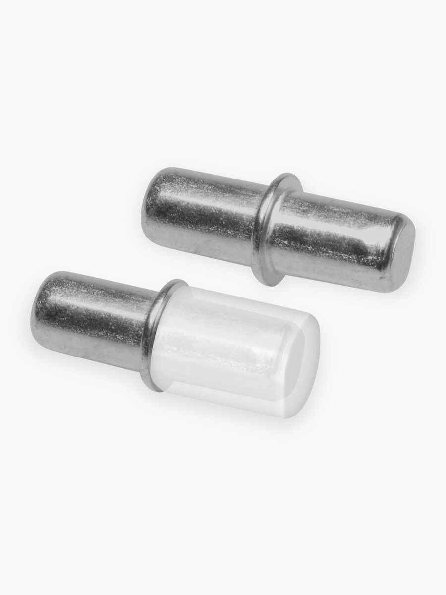 Комплект полкодержатель метал. с пластиковым наконечником Никель. 16 шт.