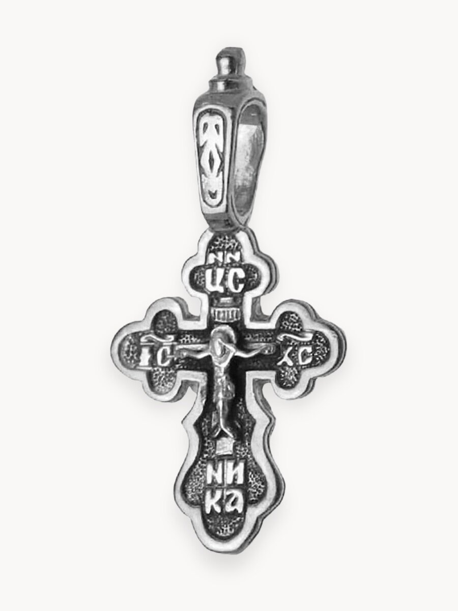 Крестик, серебро, 925 проба, чернение