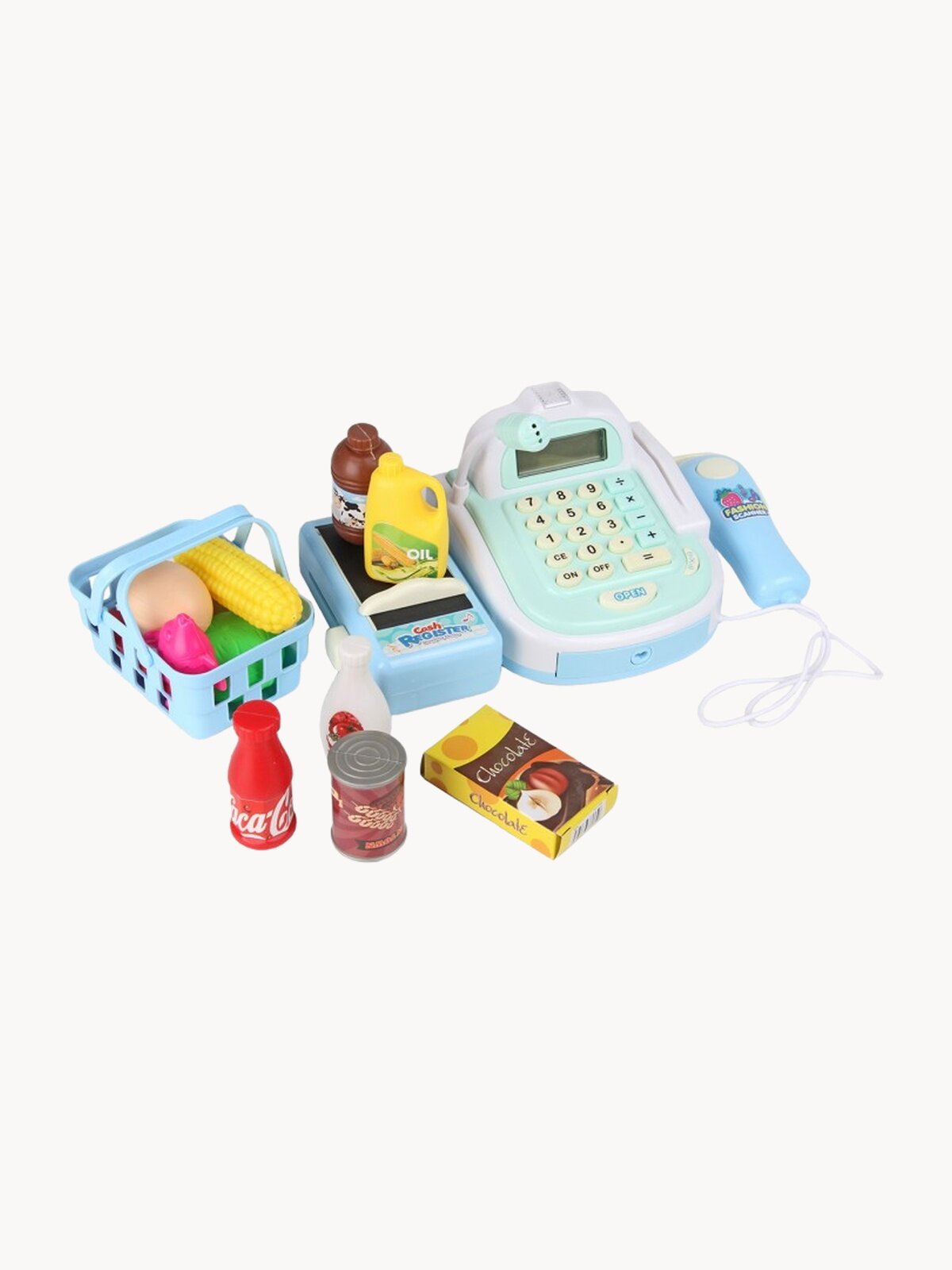 Касса детская игрушечная TrendToys со звуком, светом, с продуктами