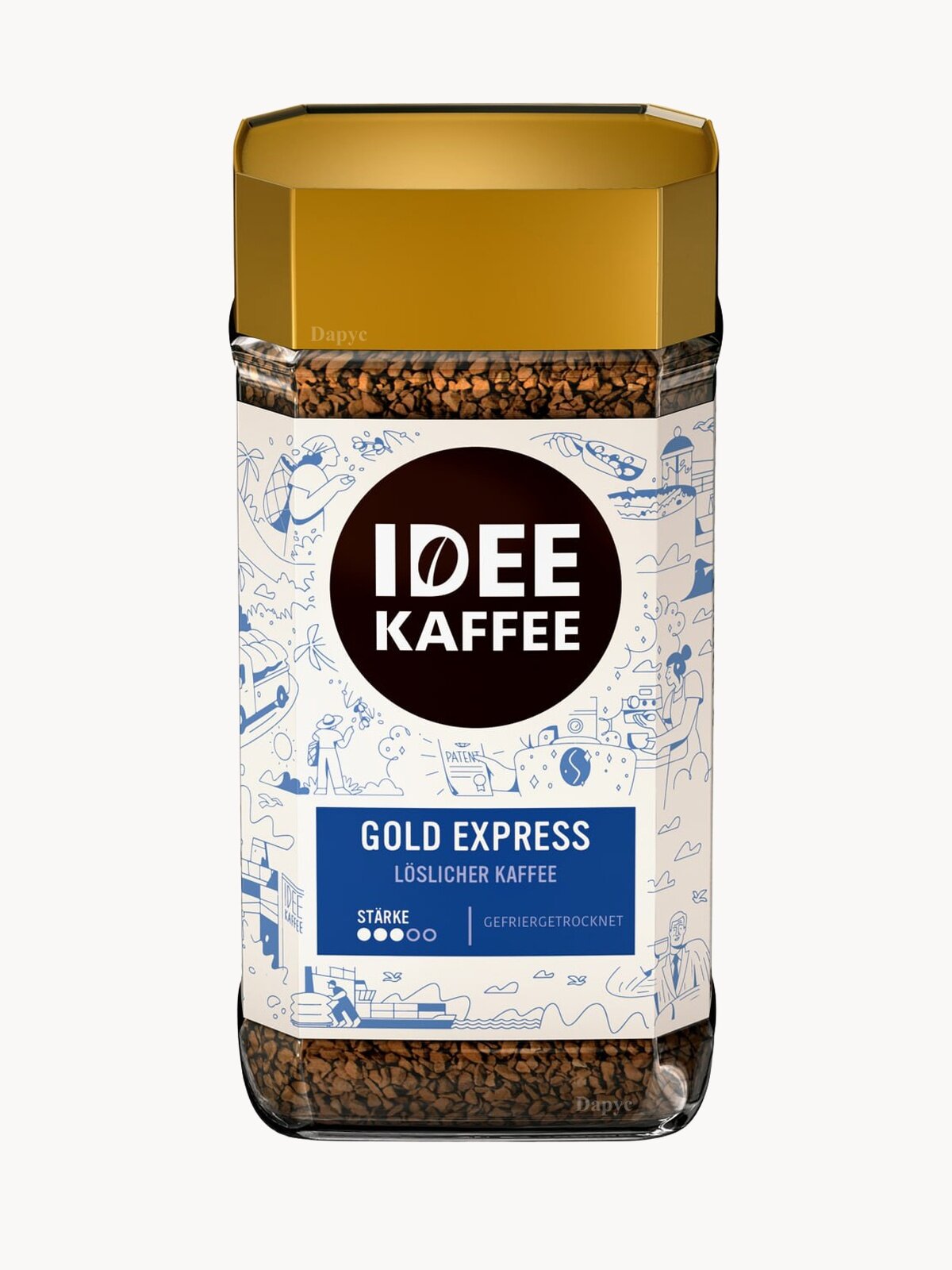 Кофе растворимый IDEE KAFFEE Gold Express, сублимированный 200г