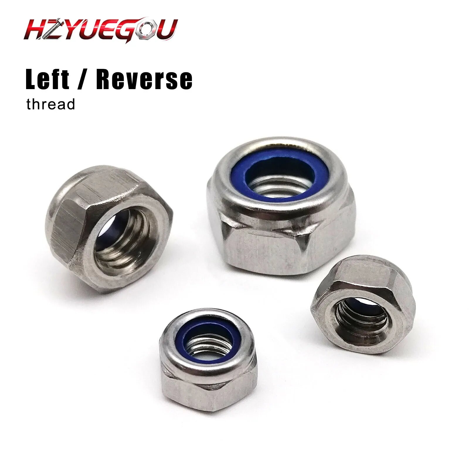 Гайки HZYUEGOU с левой резьбой М4-М16 из нержавеющей стали 5pcs M10