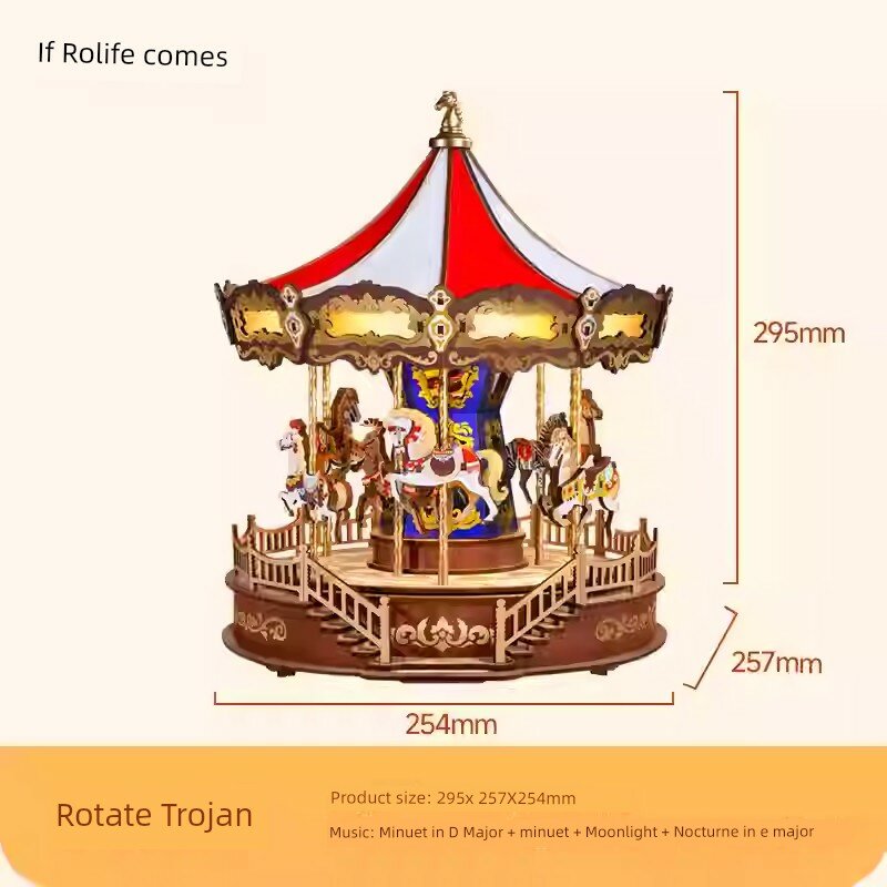 Rolife Карусель музыкальная коробка 3D головоломка игрушка для праздника Новый год детский подарок