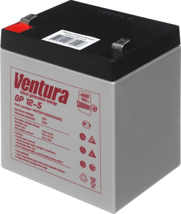 Аккумуляторная батарея VENTURA GP 12-5 для ИБП, 12В, 5Ач