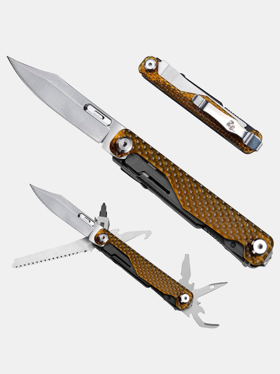 EDC мультитул складной 14 функций в 1 VIPERADE® VAK7 Pei (Желтый)