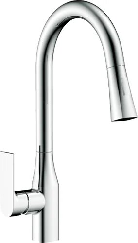 Смеситель для кухни Kaiser Linear 59044 с поворотным изливом, хром, глянцевый, однорычажный, латунный, с керамическим картриджем