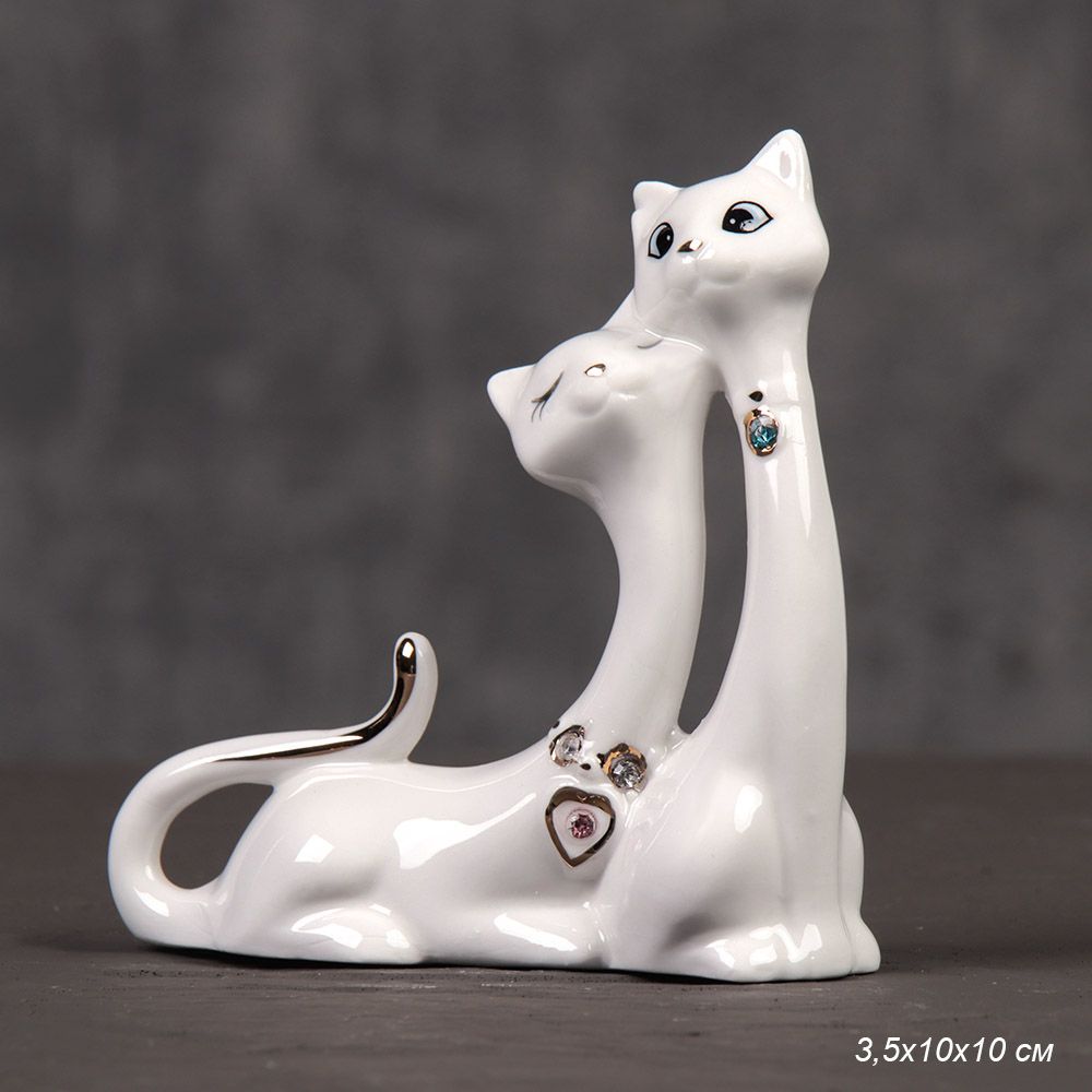 Фигурка "Кошки" фарфор 3,5*10*10 см