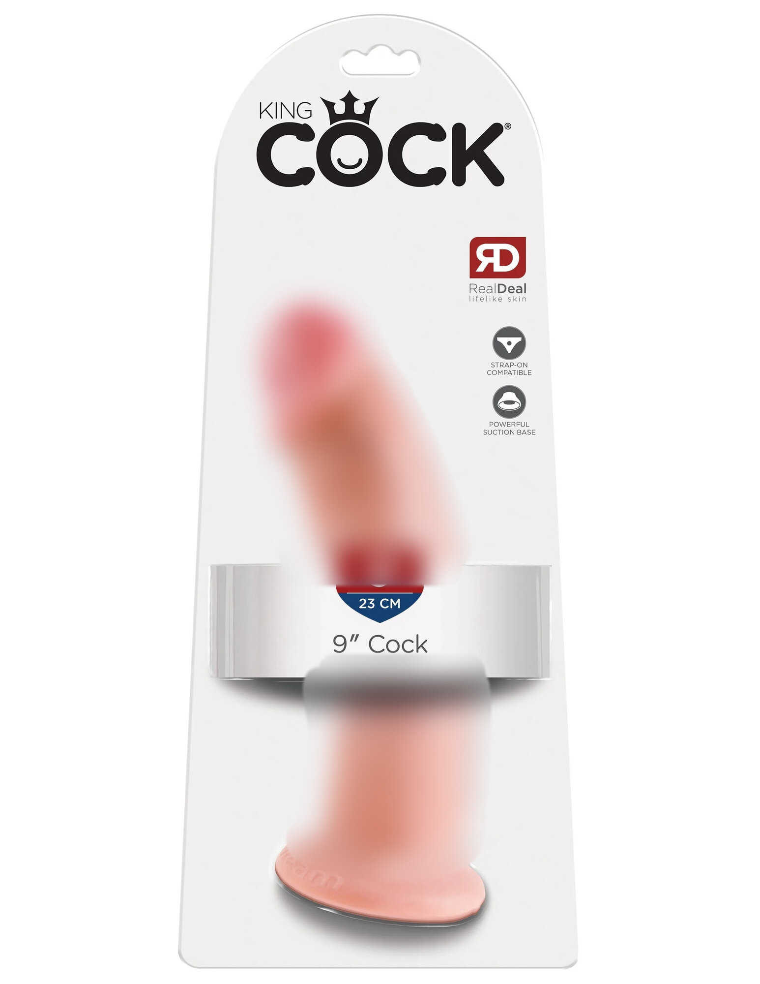Фаллоимитатор "King Cock" 23 см, ПВХ, телесный, без вибрации, водонепроницаемый