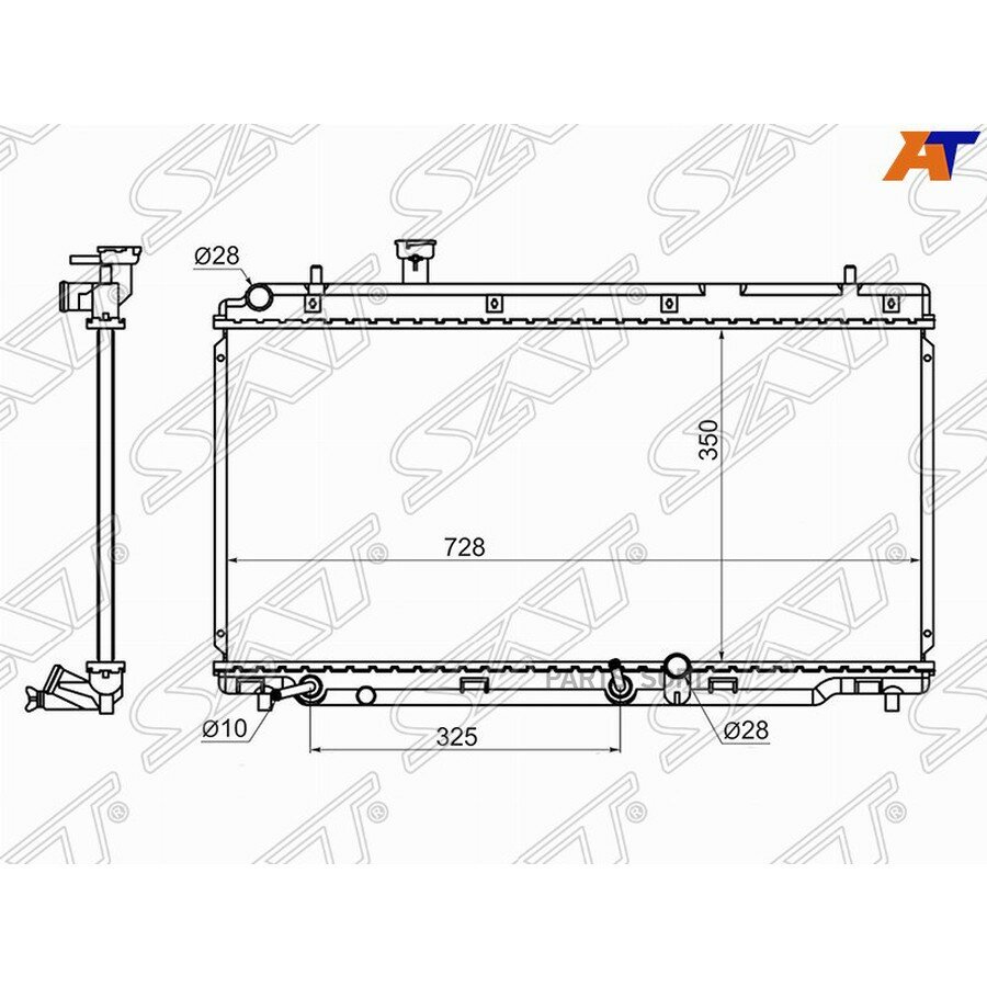 Радиатор Honda Airwave 05-10 / Mobilio 01-08 от официального дистрибьютора, SAT, артикул HD00013GB1