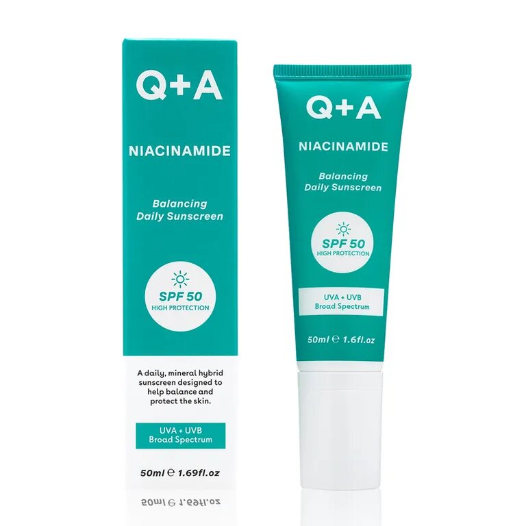 Q+A Солнцезащитный крем для лица NIACINAMIDE SPF50 50 мл 50 мл
