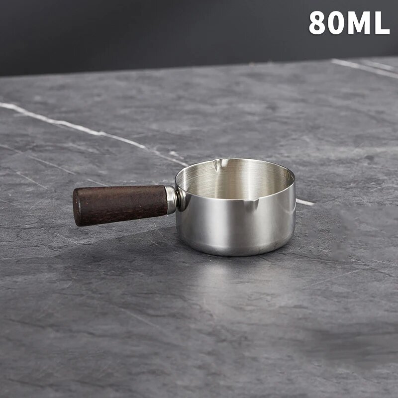 Чашка для соуса из нержавеющей стали с деревянной ручкой Серый, 80ML Silver